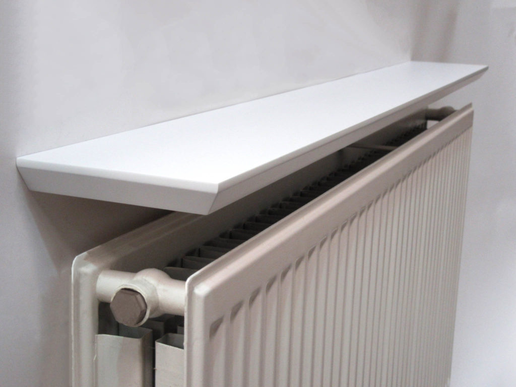 White Beveled Radiator Shelf 120x15x2.5cm - Mastershelf
