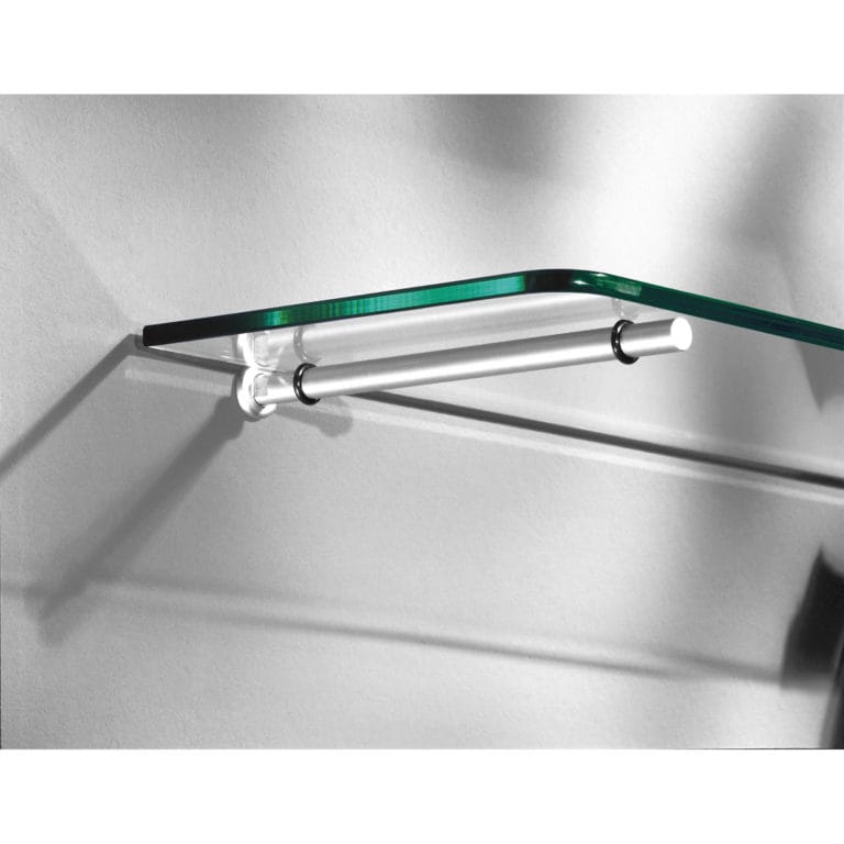 Atlas-Set Chrome Floating Glass Bracket 20x1.2cm (Pair) - Mastershelf