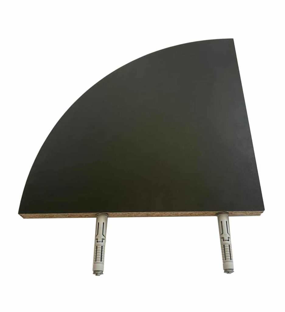 Black Corner Floating Shelf 30x30x1.8cm - Mastershelf